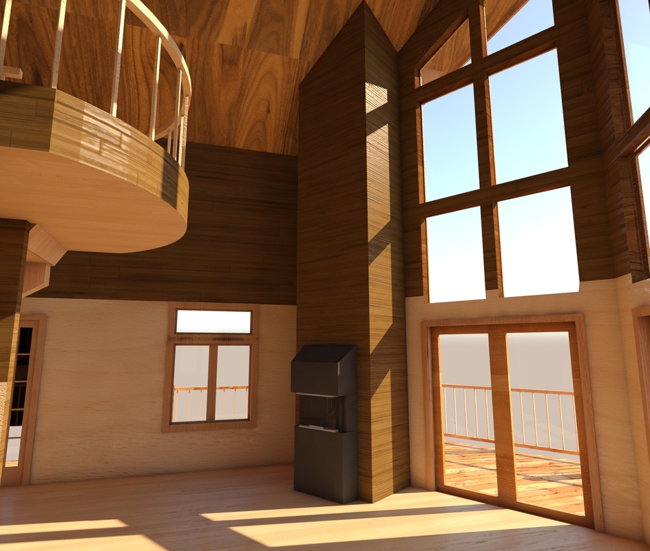 3D cabin architectural interior model - TurboSquid 1362326