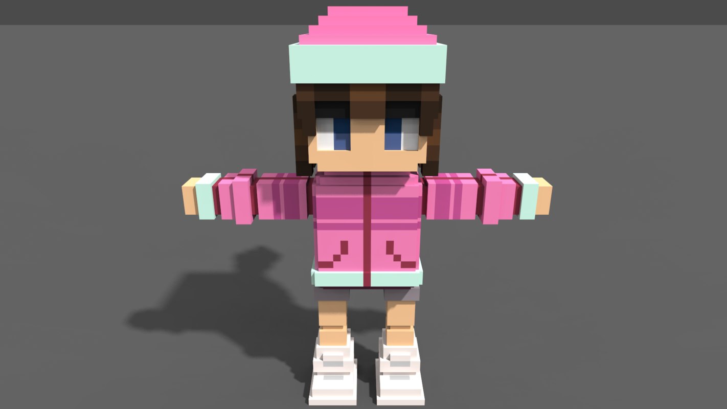 Voxel girl 3D model - TurboSquid 1362418