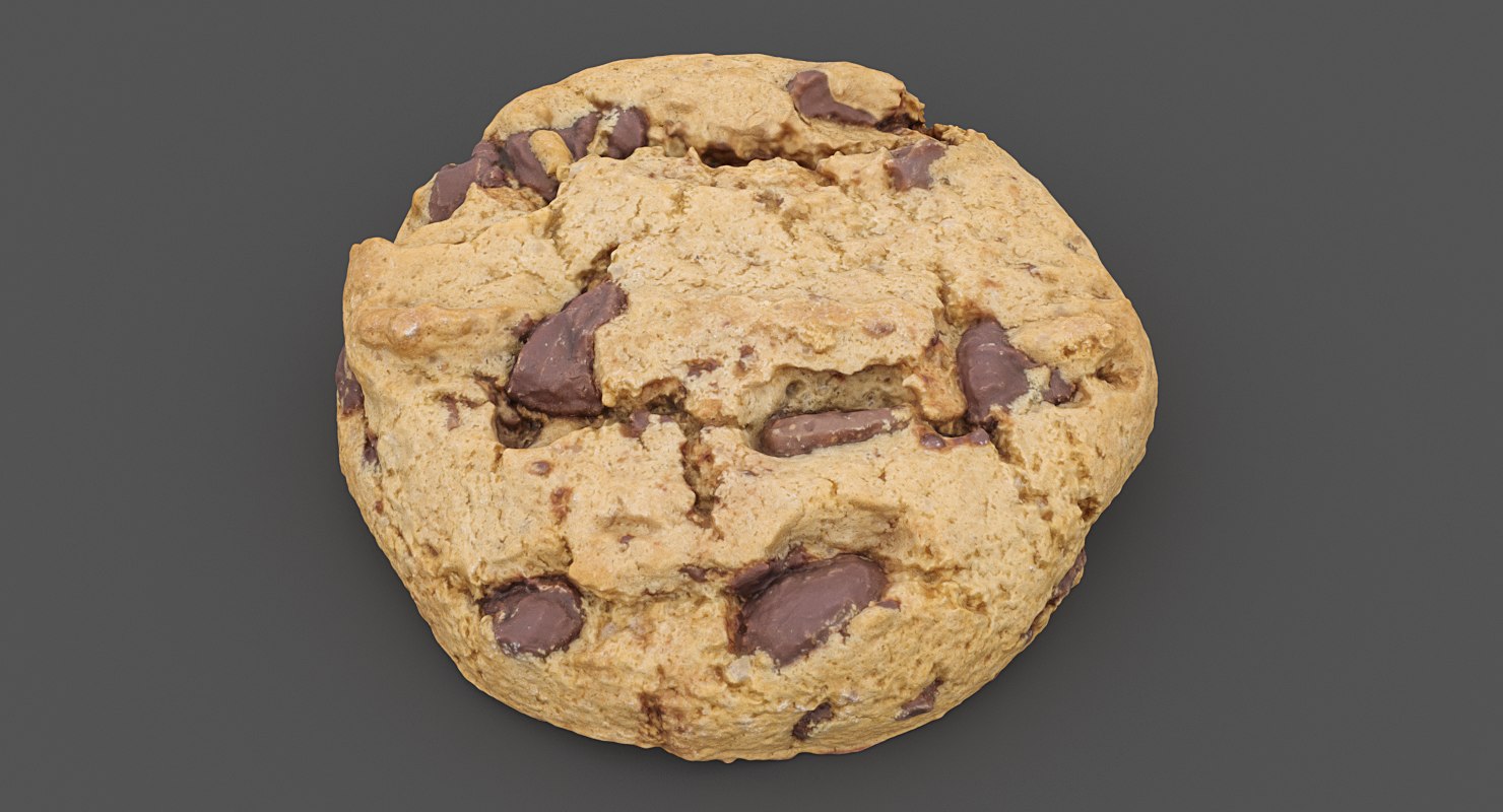 3D realistic chocolate chip cookie - TurboSquid 1362586