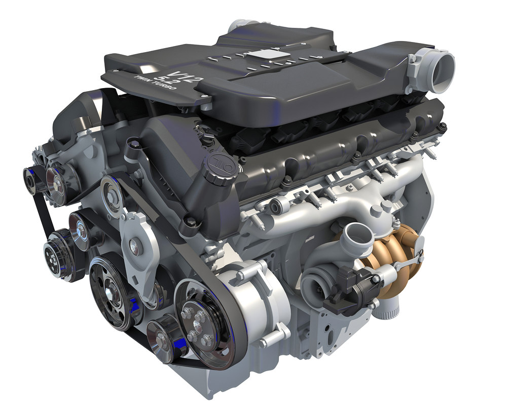 Twin turbo v12 car engine 3D - TurboSquid 1362674