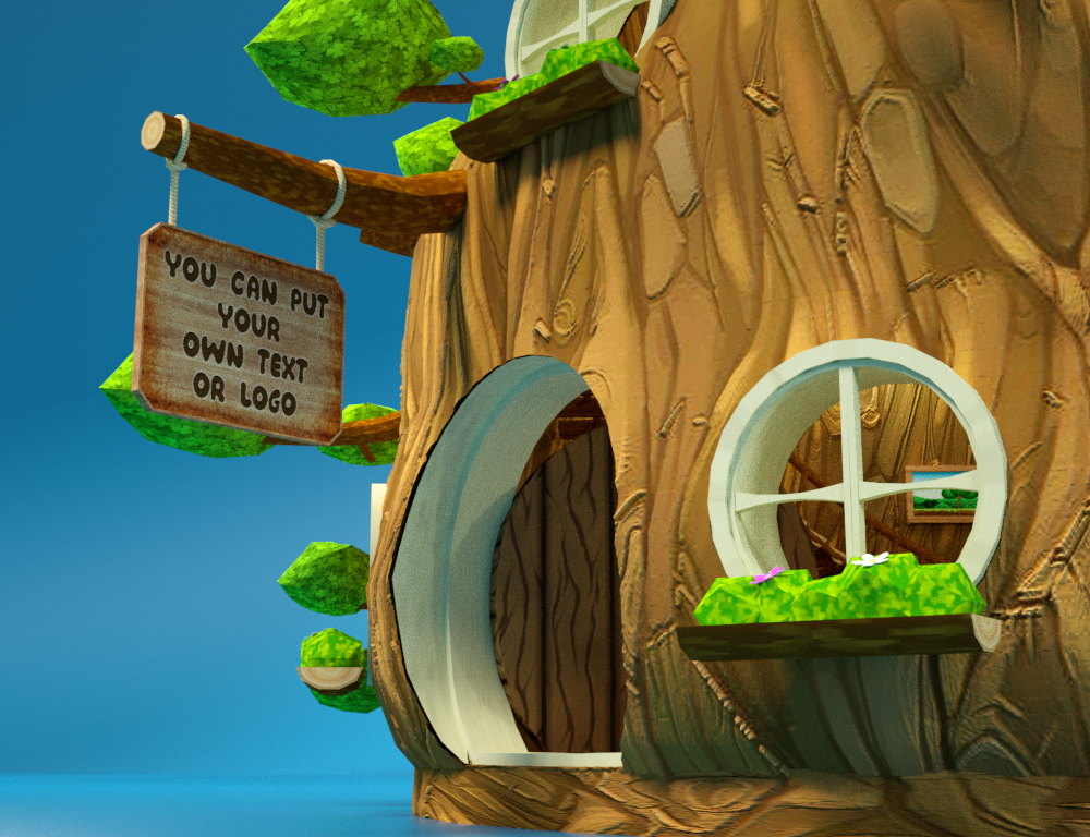 Cartoon wooden bear house interior 3D - TurboSquid 1362797