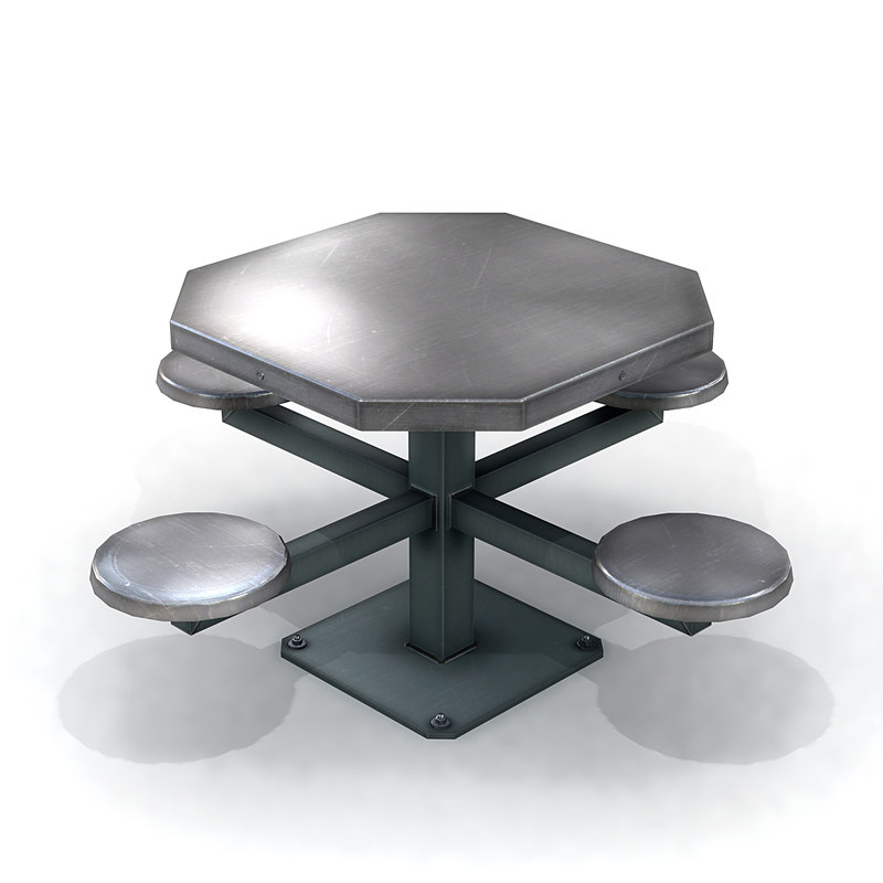 Prison cafeteria table 3D - TurboSquid 1299092