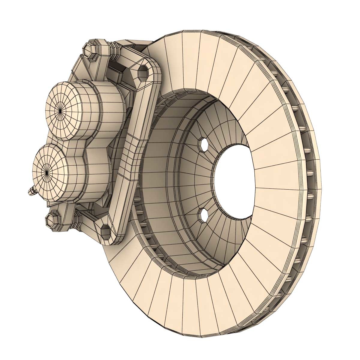 3D model dual piston car disc brake - TurboSquid 1363522