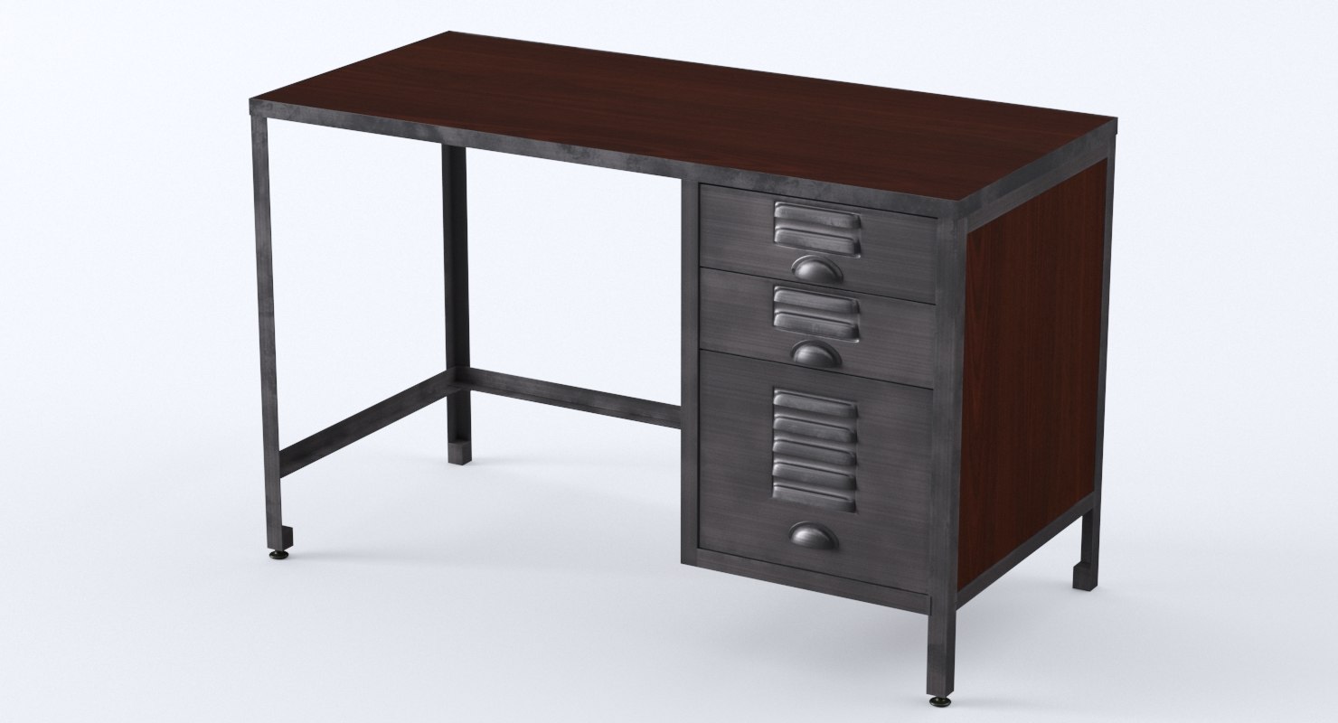 Office desk file wood model - TurboSquid 1363634