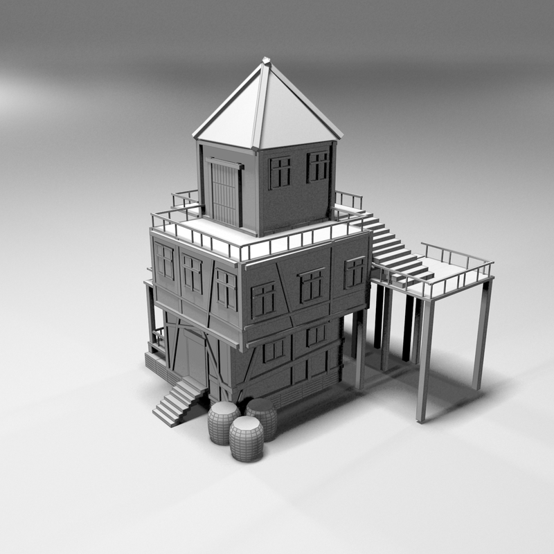 Taverna Medieval Low Poly Modelo 3D - TurboSquid 1364313