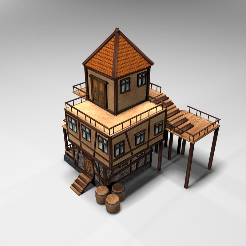 Taverna Medieval Low Poly Modelo 3D - TurboSquid 1364313