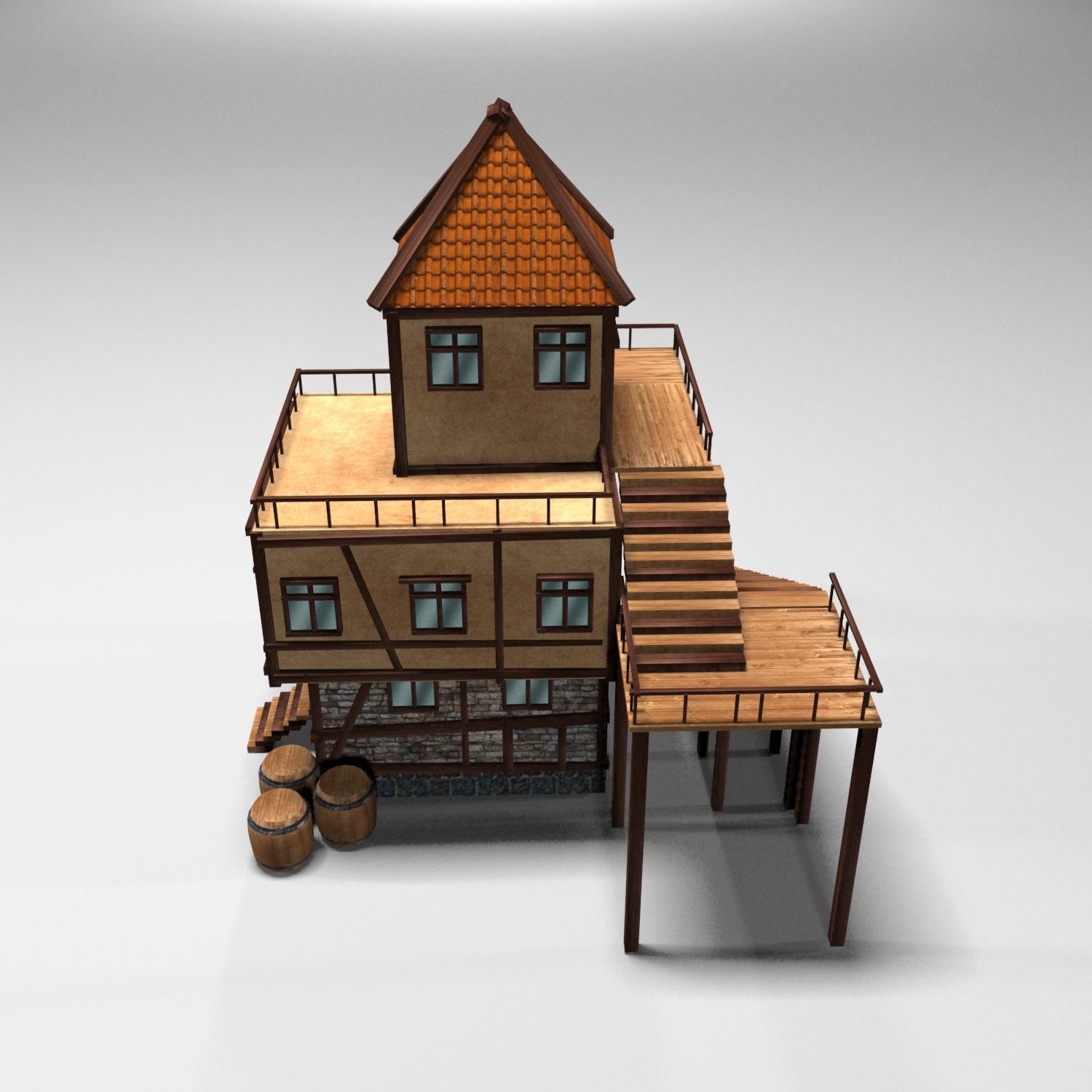 Taverna Medieval Low Poly Modelo 3D - TurboSquid 1364313