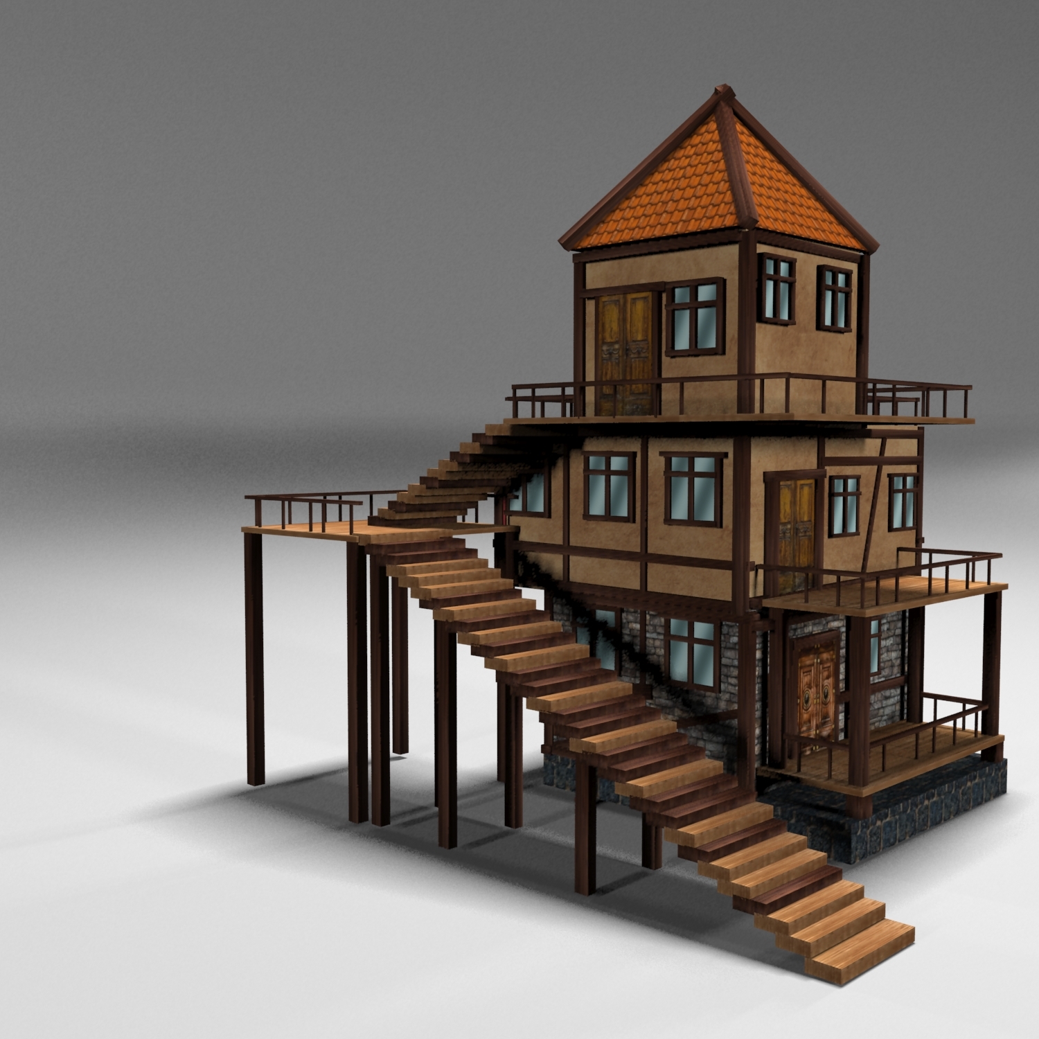 Taverna Medieval Low Poly Modelo 3D - TurboSquid 1364313