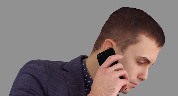 3d businessman sitting phone people human