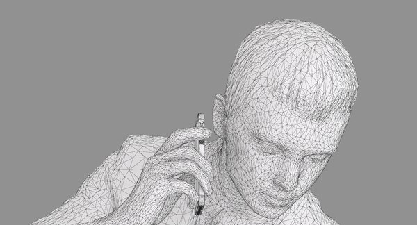 3d businessman sitting phone people human