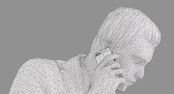 3d businessman sitting phone people human