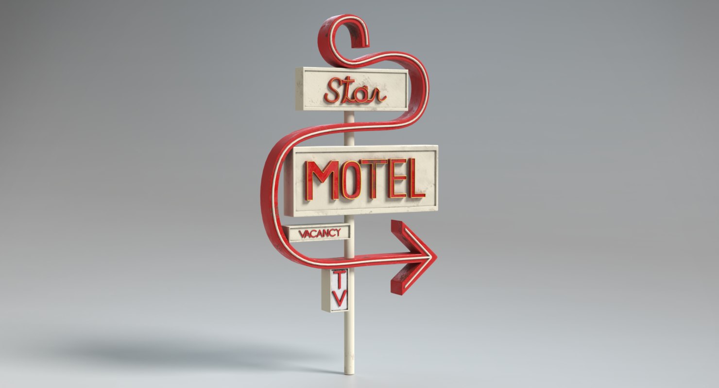 Motel sign 3D model - TurboSquid 1364919