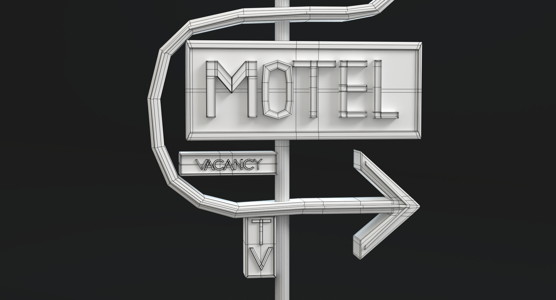 Motel sign 3D model - TurboSquid 1364919