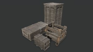 wooden chest 3d model