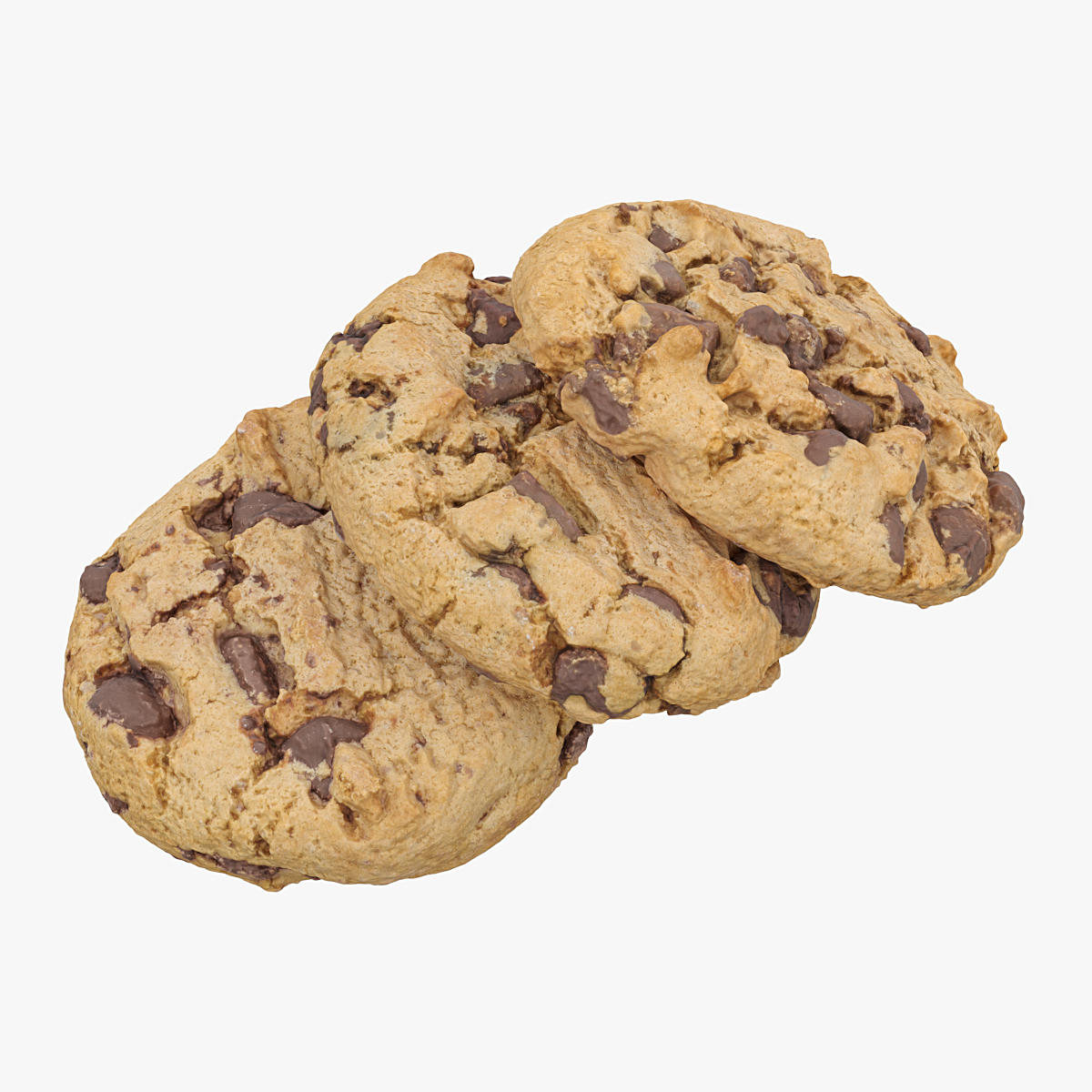 Realistic 3 chocolate chip model - TurboSquid 1365237
