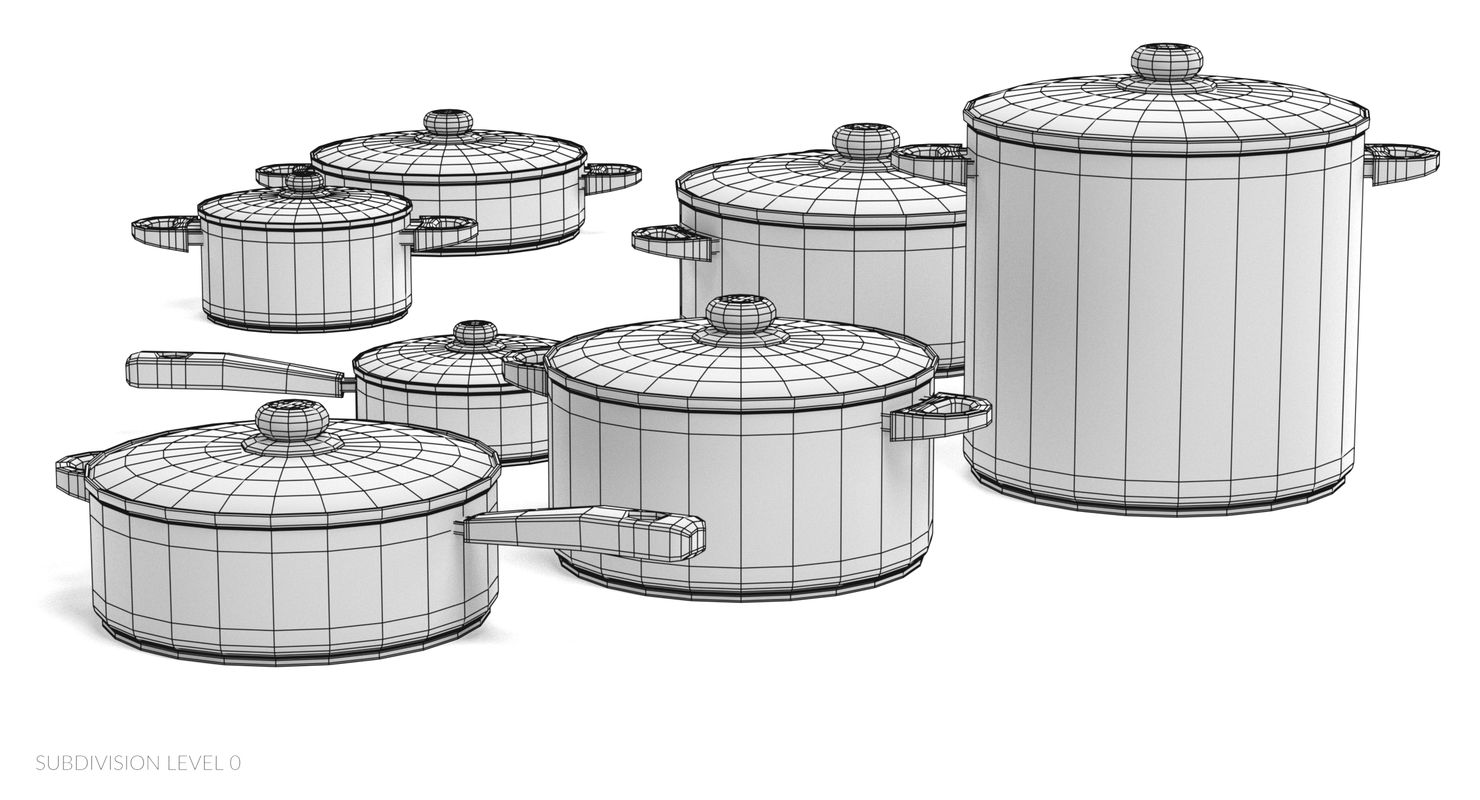 3D model cooking pots - TurboSquid 1365307