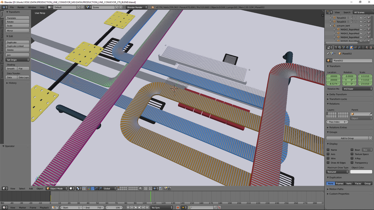生産ラインコンベヤ - モーショングラフィックス3Dモデル - TurboSquid 1365162