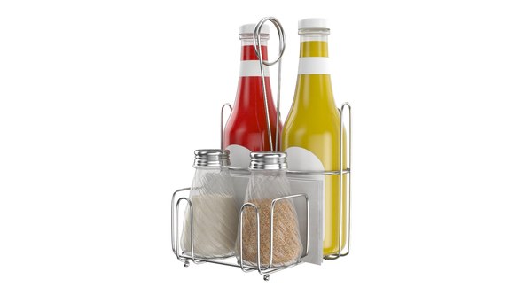 Condiments holder 3D - TurboSquid 1365551