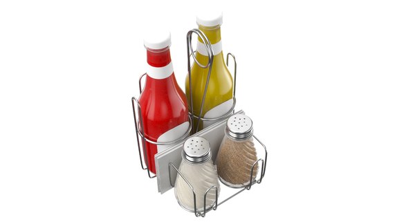 Condiments holder 3D - TurboSquid 1365551