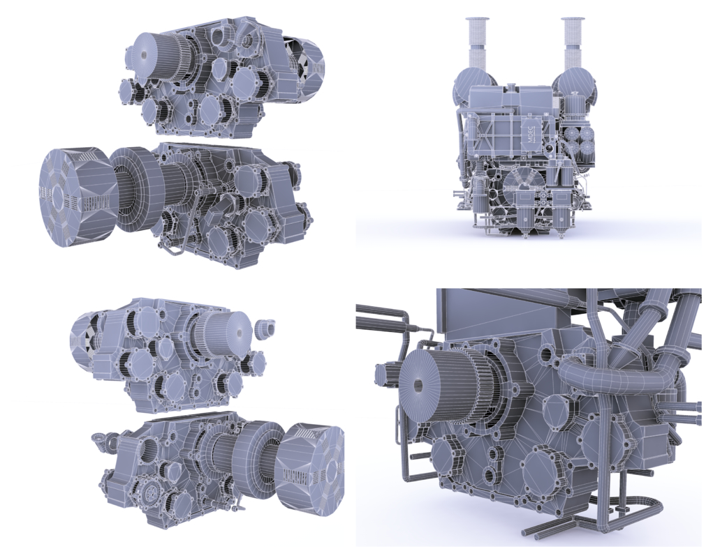 3D 16v4000 mtu marine engine - TurboSquid 1365634
