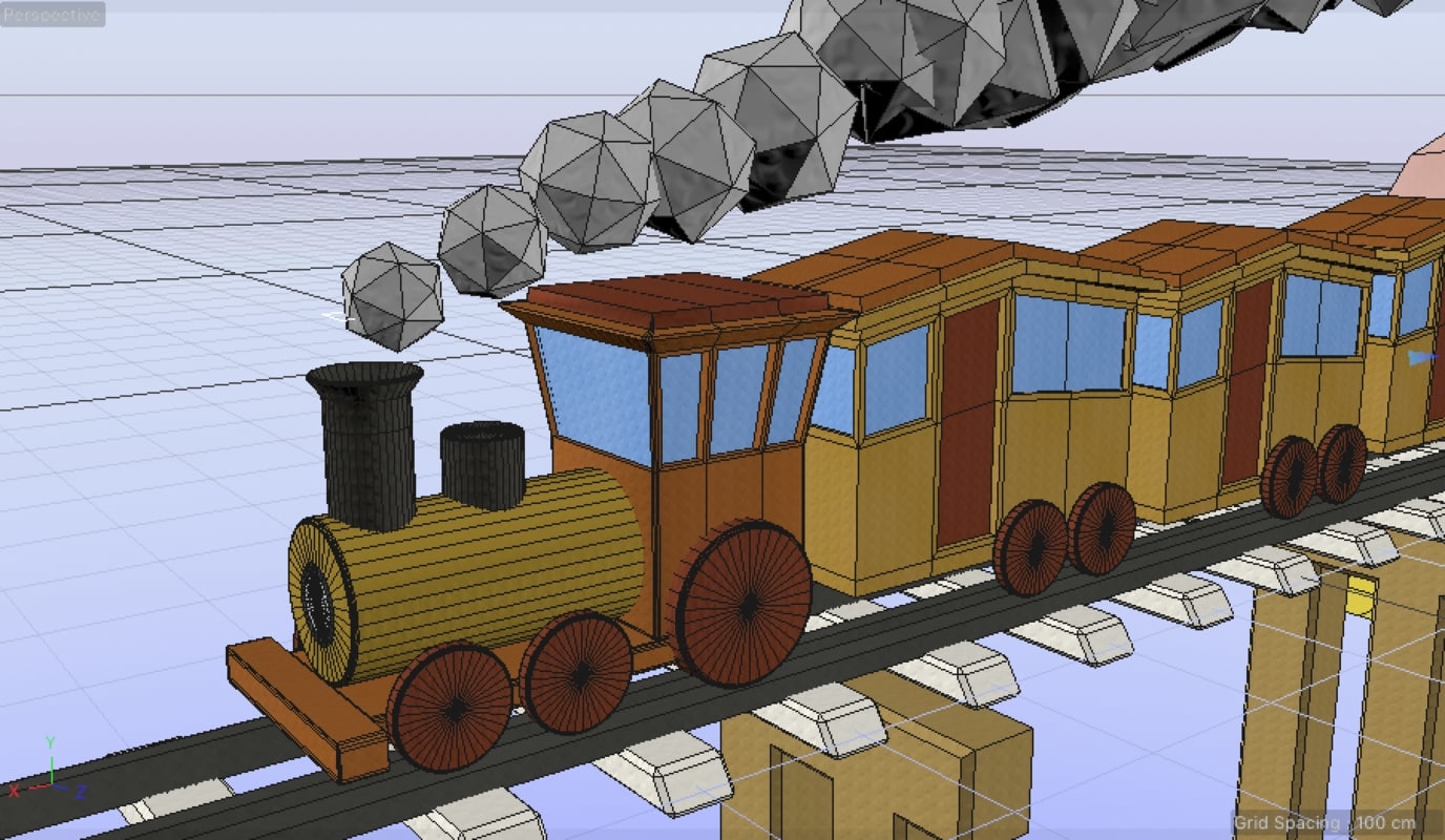 Cartoon animierte Zug 3D-Modell - TurboSquid 1365782