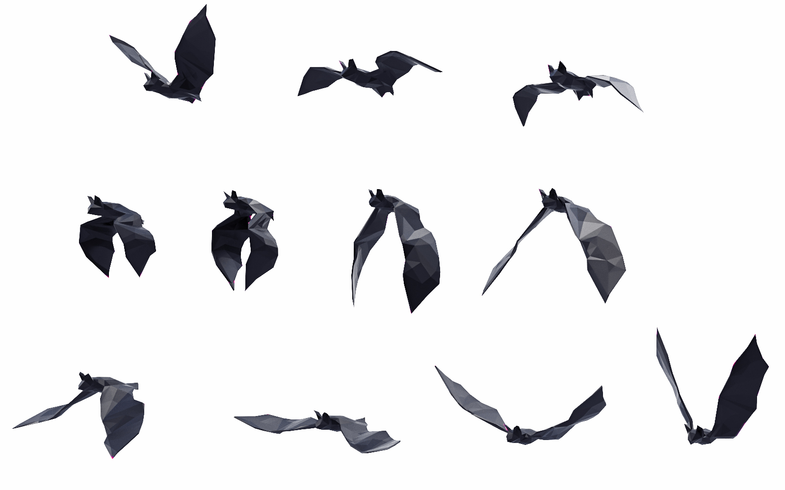 Bat poses flying 11 3D model - TurboSquid 1365843