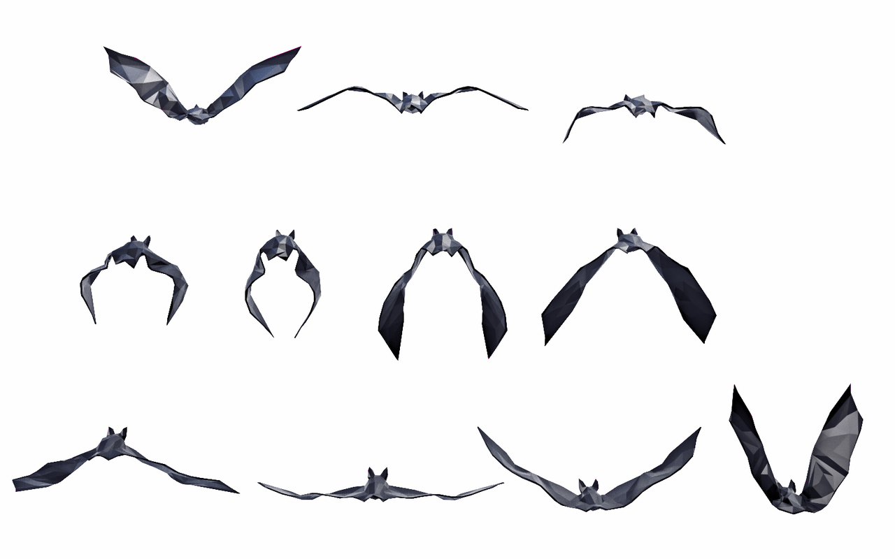 Bat poses flying 11 3D model - TurboSquid 1365843