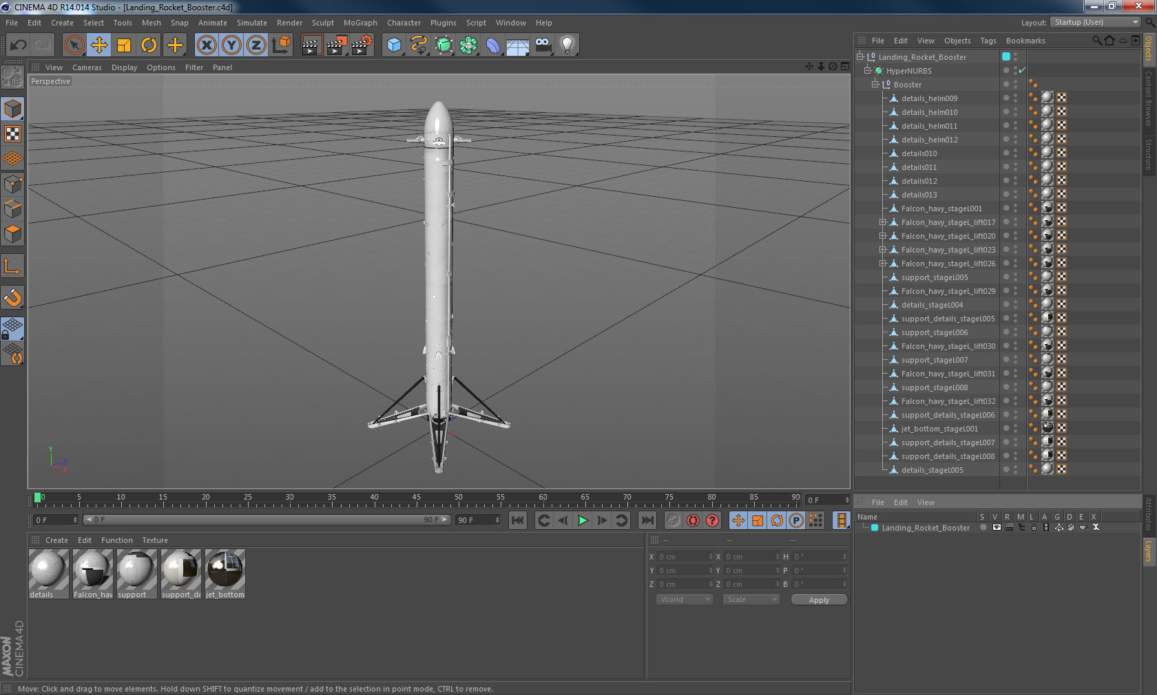 3D launching rocket booster landing - TurboSquid 1365951