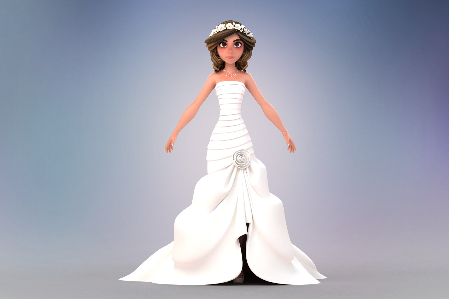 3D model cartoon bride - TurboSquid 1369136