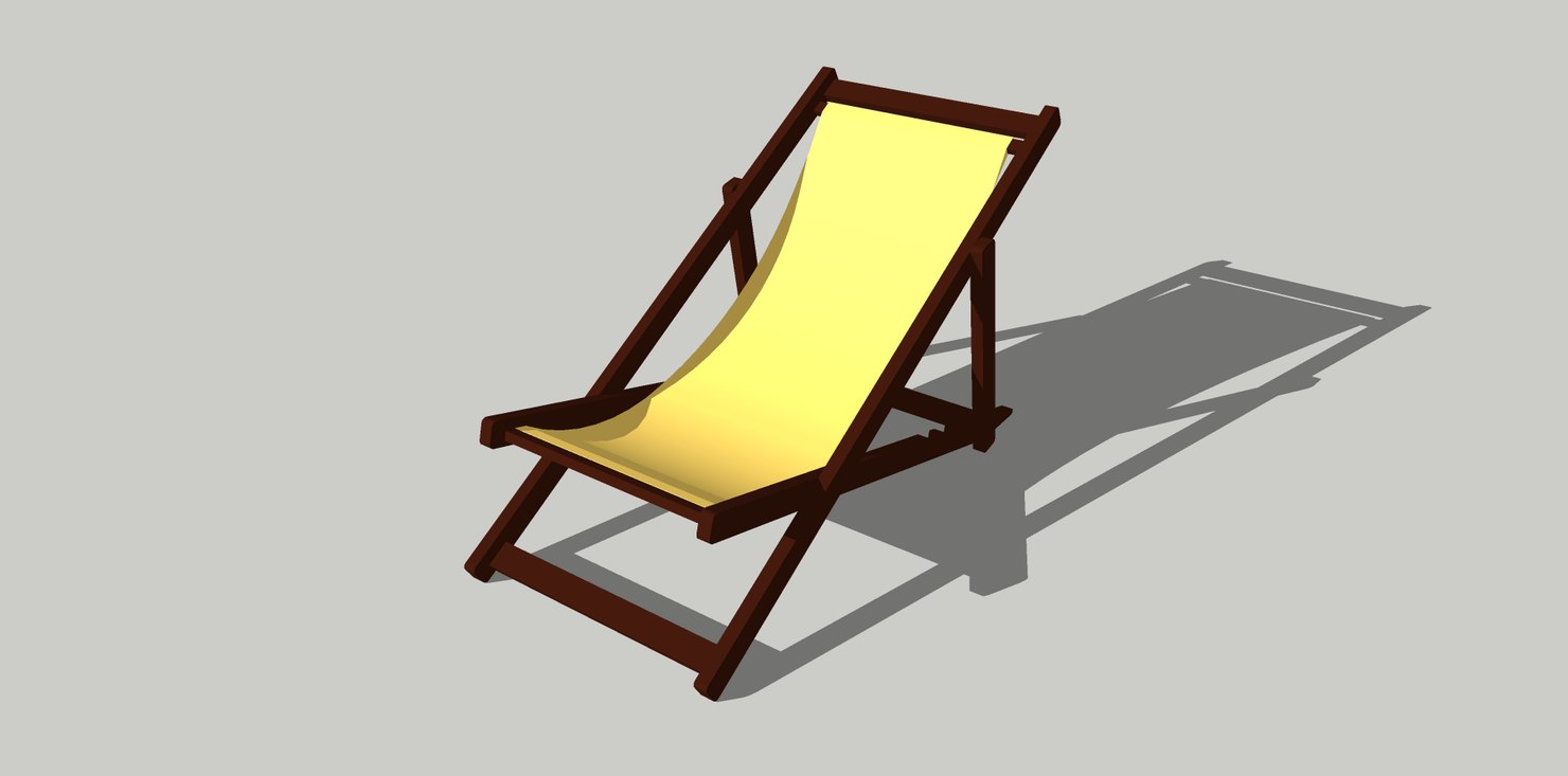 Reposera madera tela model - TurboSquid 1366209