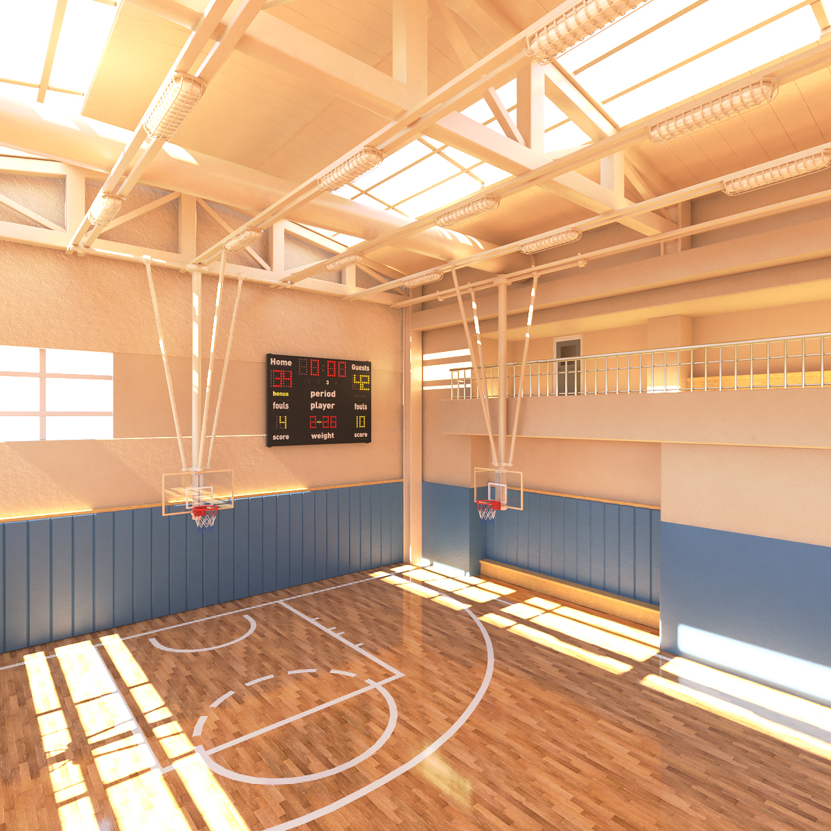 Photorealistic basketball court 3D model - TurboSquid 1366274