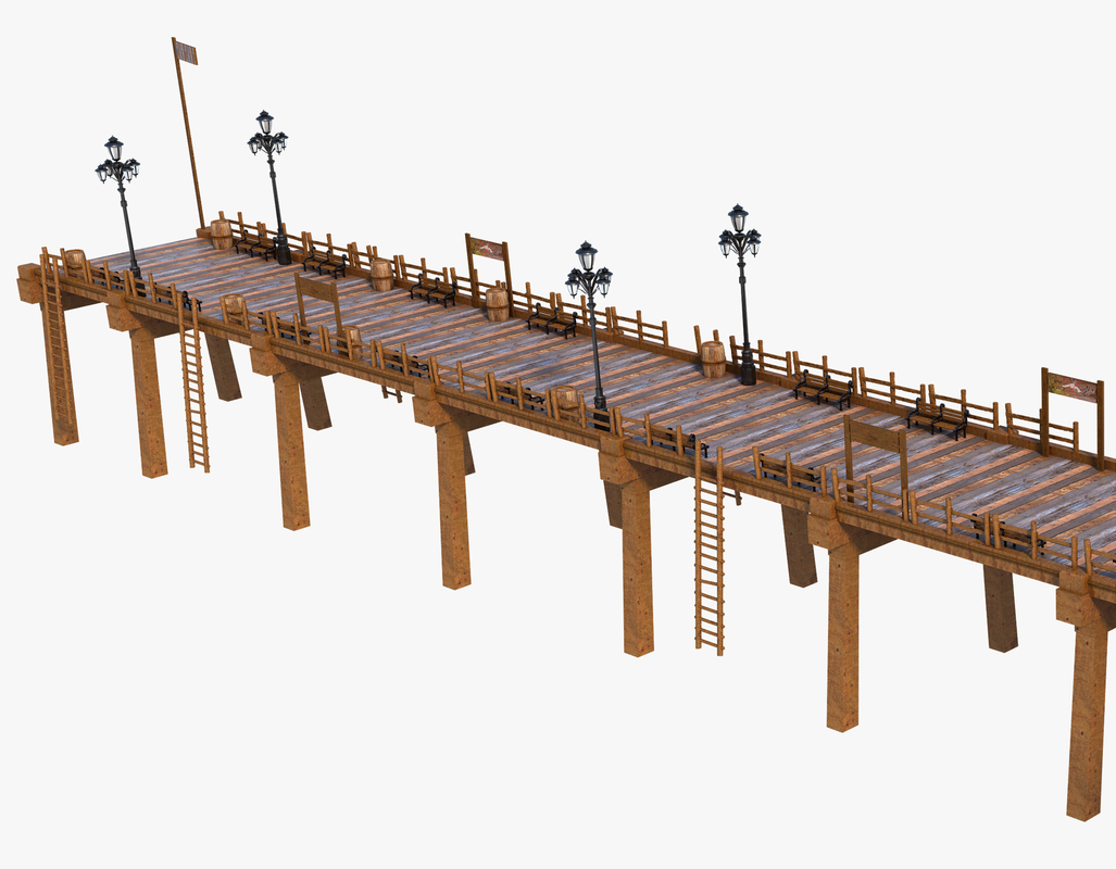modelo 3d Muelle de madera de la calle - TurboSquid 1366504
