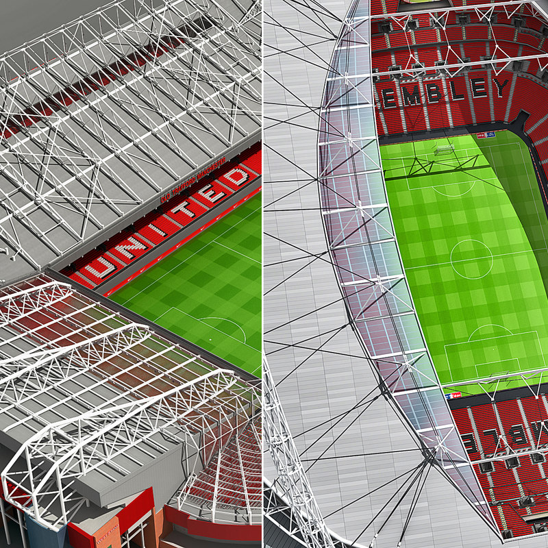 old trafford stadium wembley 3d model