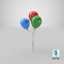 Colorful balloons 3D model - TurboSquid 1359622