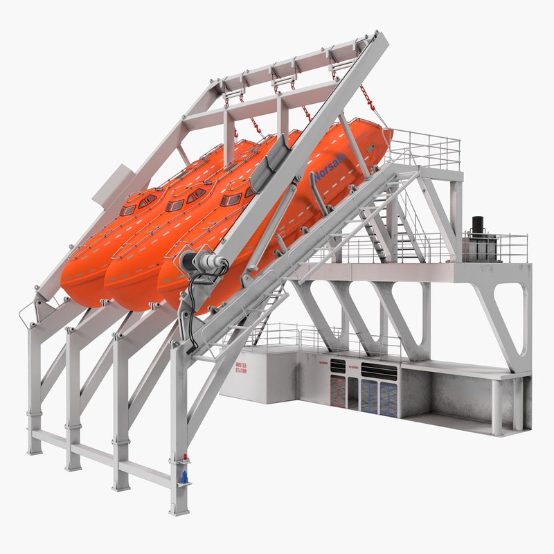3D freefall lifeboats hydraulic launch - TurboSquid 1366949