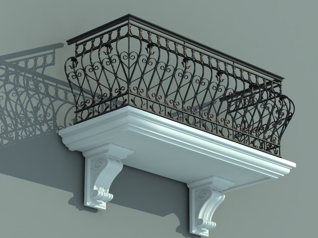 Architectural balcony 3D model - TurboSquid 1367183