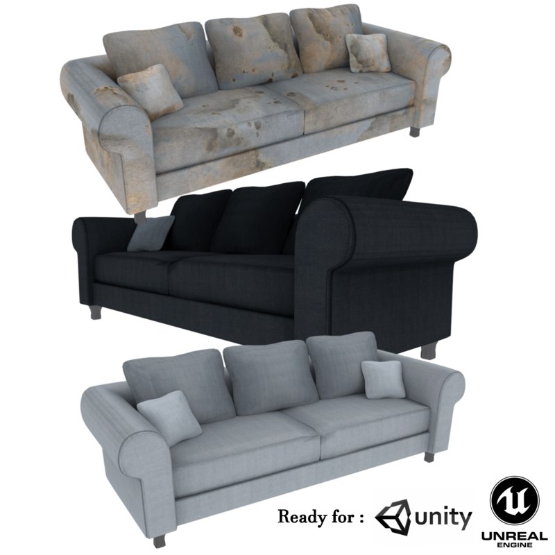 3D sofa unity unreal model - TurboSquid 1367467