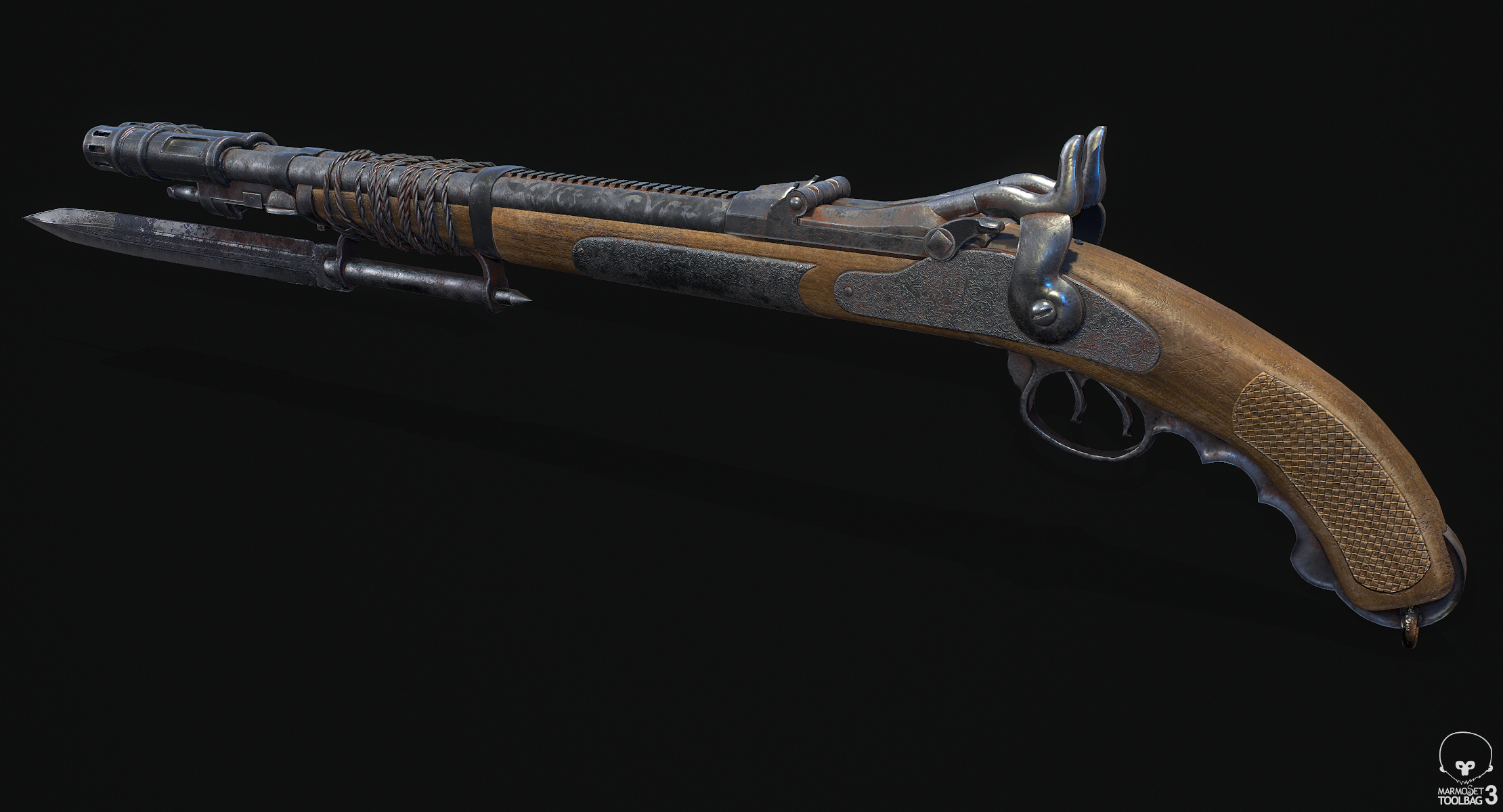 Sawed-off musket 3D model - TurboSquid 1367743