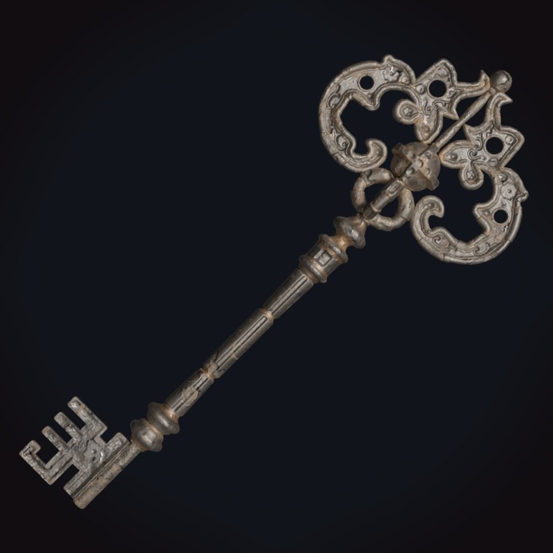 Medieval fancy key 3 3D model - TurboSquid 1365865