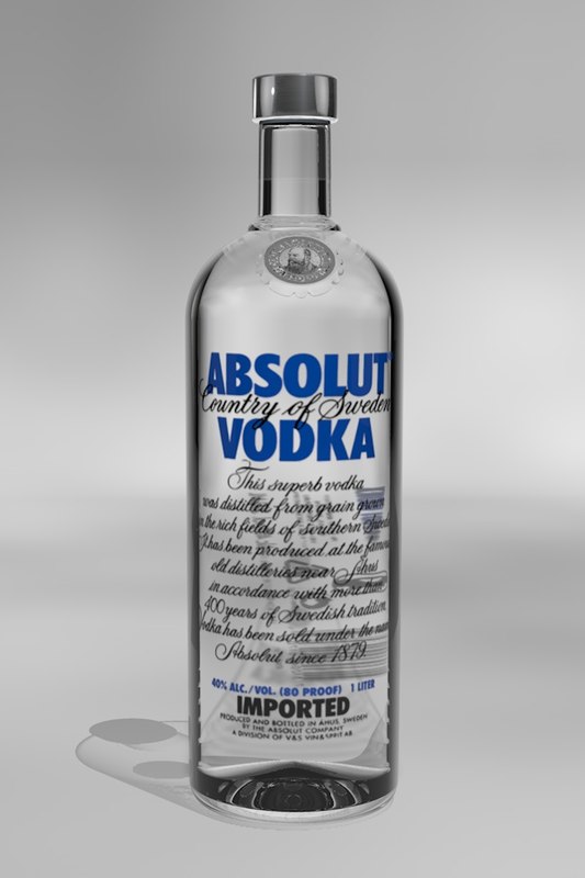 Absolut vodka bottle 3D - TurboSquid 1368376