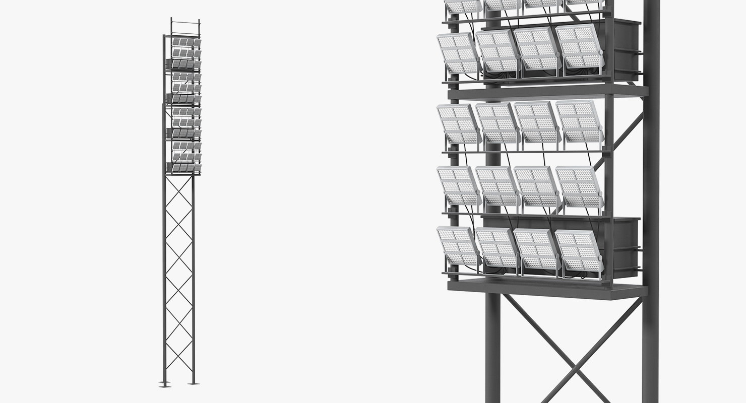 3D stadium lighting poles model - TurboSquid 1369371