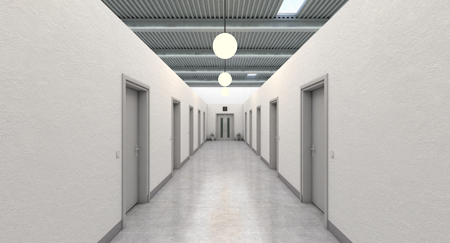 Realistic office hallway 3D model - TurboSquid 1368497