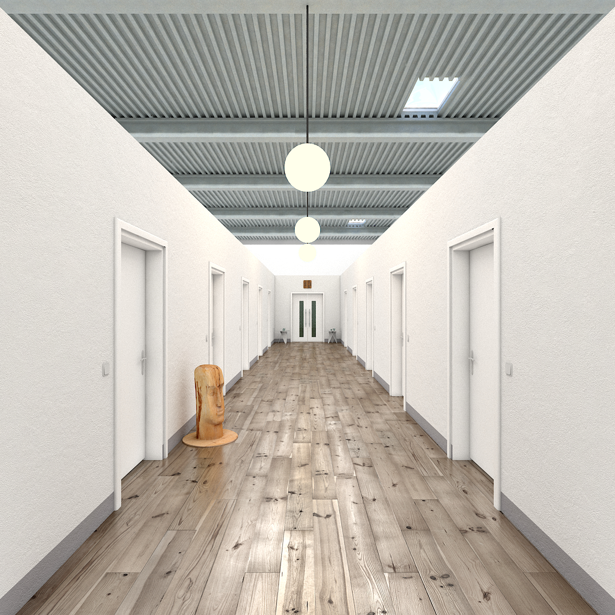 3D realistic office hallway model - TurboSquid 1368531