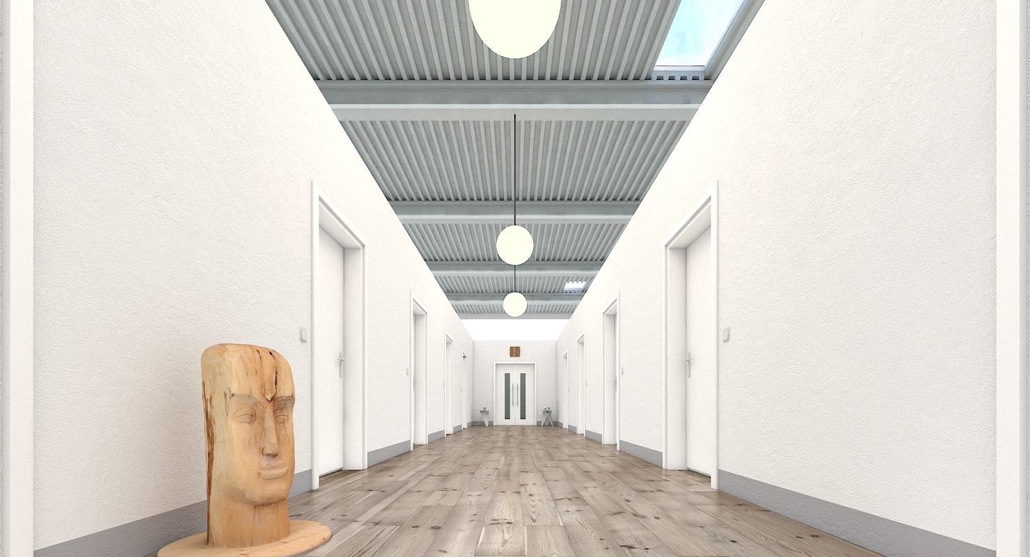 3D realistic office hallway model - TurboSquid 1368531