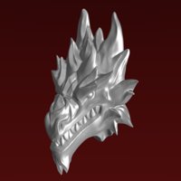 3d bas-relief dragon