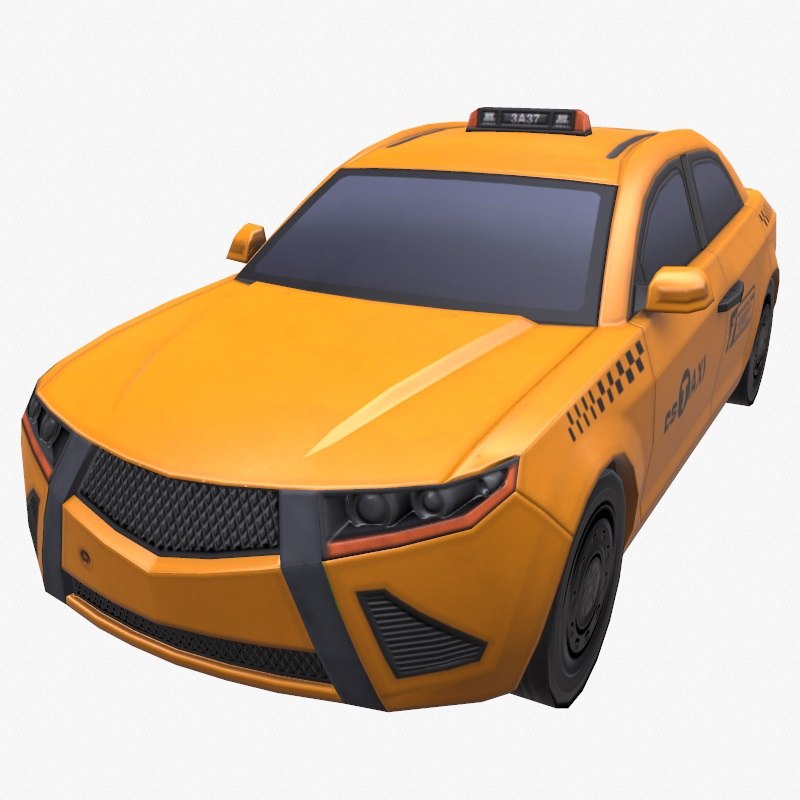 3D model taxi car sedan yellow cab - TurboSquid 1368951