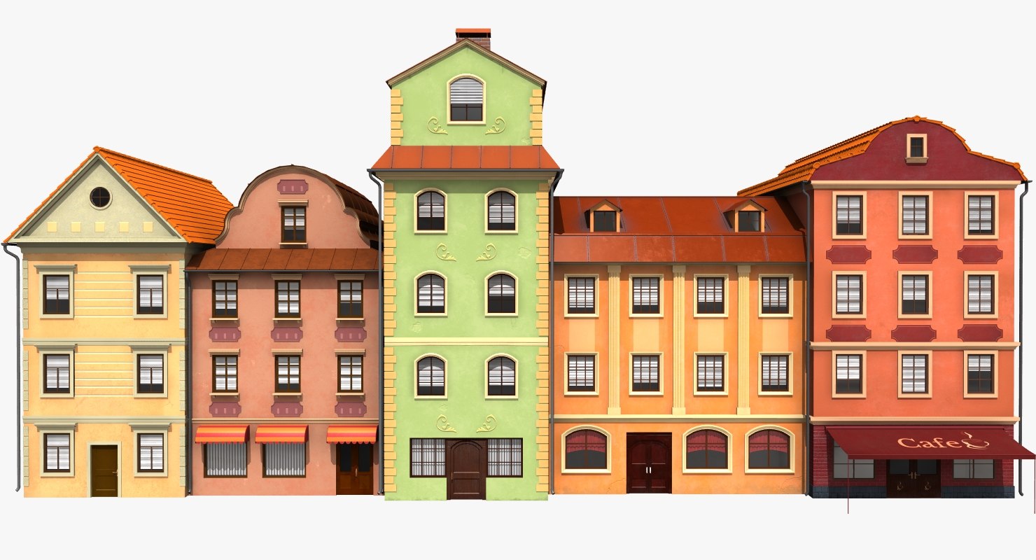 Stylised european buildings 3D model - TurboSquid 1369247