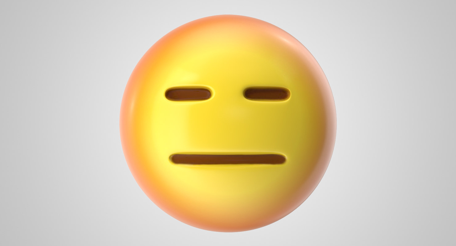 Emoji 26 expressionless face model - TurboSquid 1369439