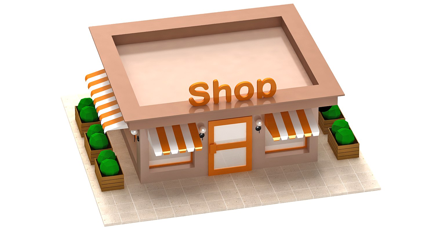 3D cartoon shop - TurboSquid 1369539