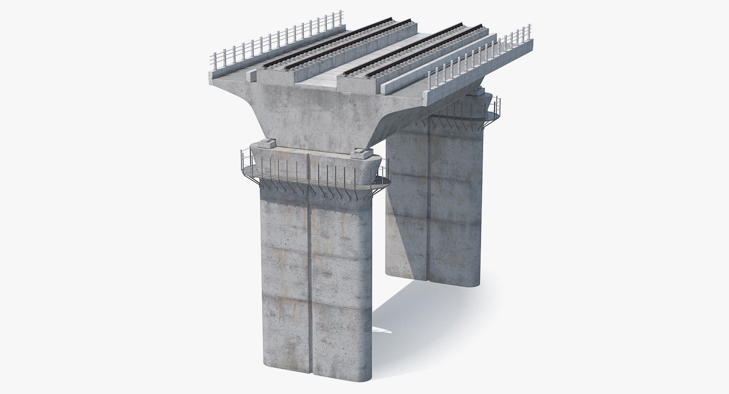 3D rail bridge section model - TurboSquid 1369783